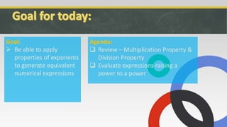Numbers in exponential form raised to a power | PPT