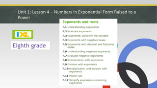 Numbers in exponential form raised to a power | PPT