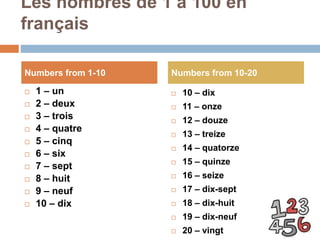 Numbers in french (1) | PPTX
