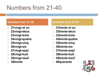 Numbers in french (1) | PPTX
