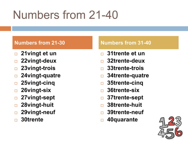 Numbers in french (1) | PPTX