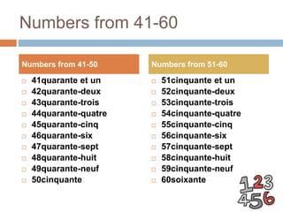 Numbers in french (1) | PPTX