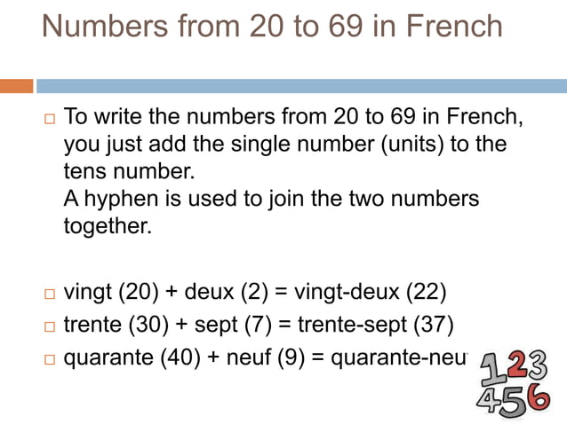 Numbers in french (1) | PPTX
