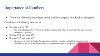 Numbers In NLP: A Survey | PPTX