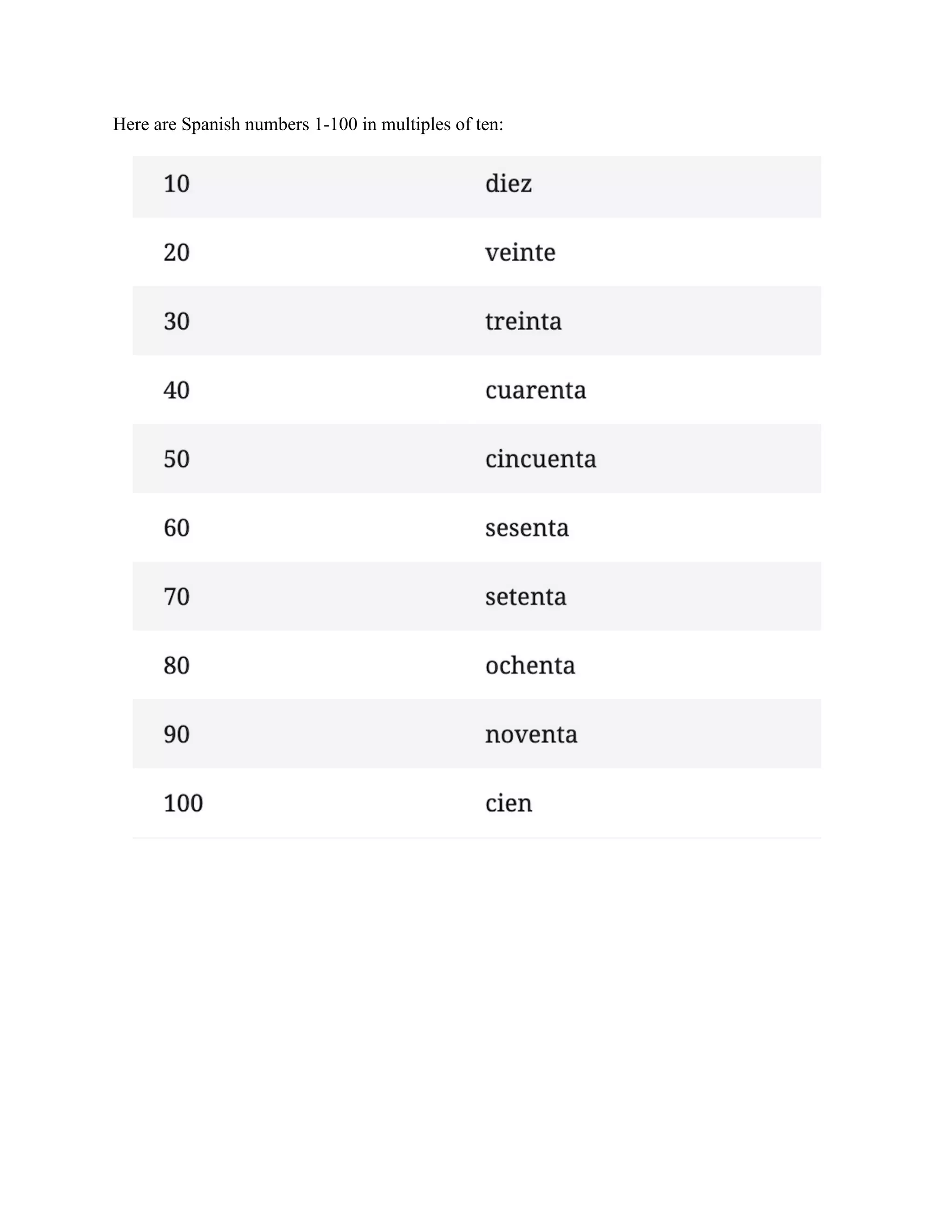 Numbers in Spanish | PDF