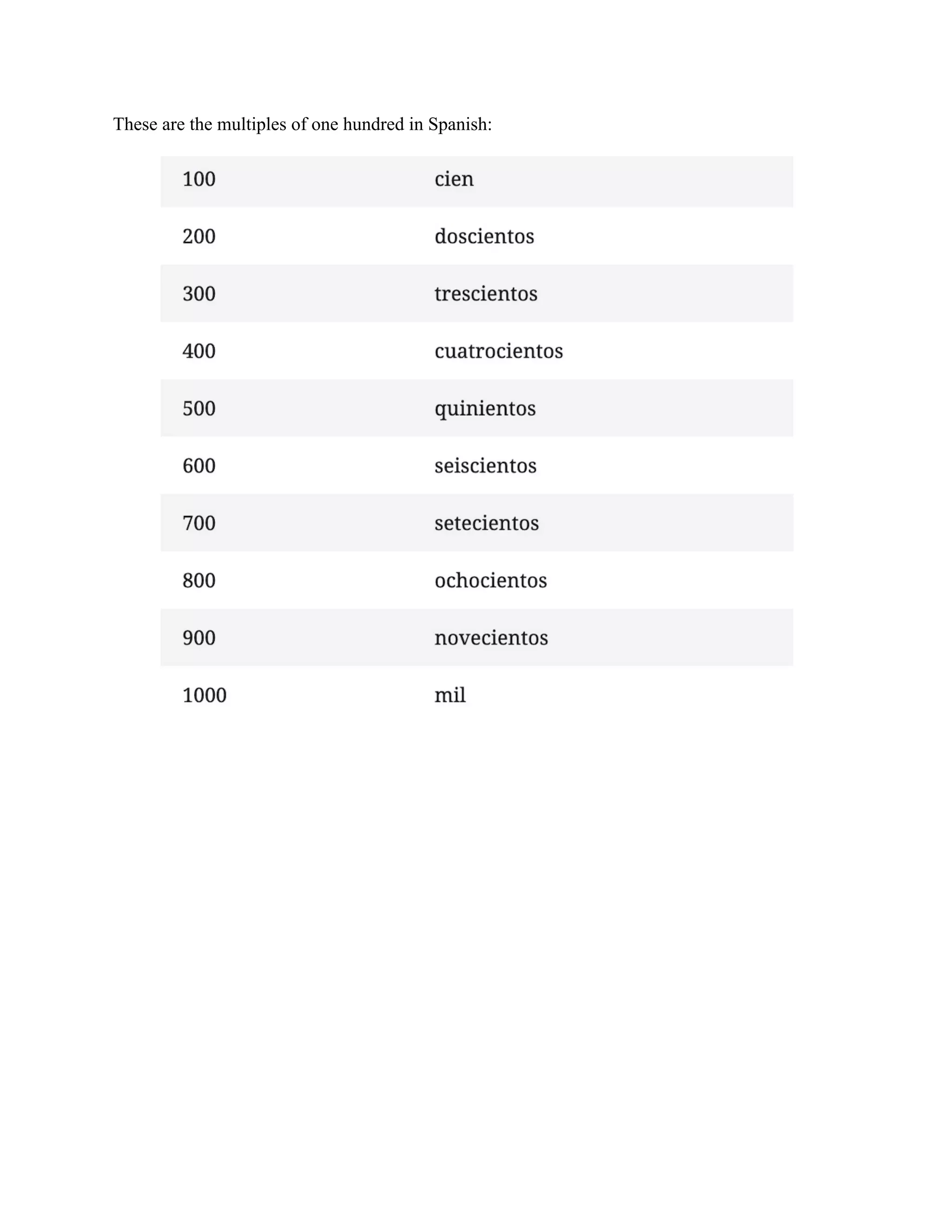 Numbers in Spanish | PDF