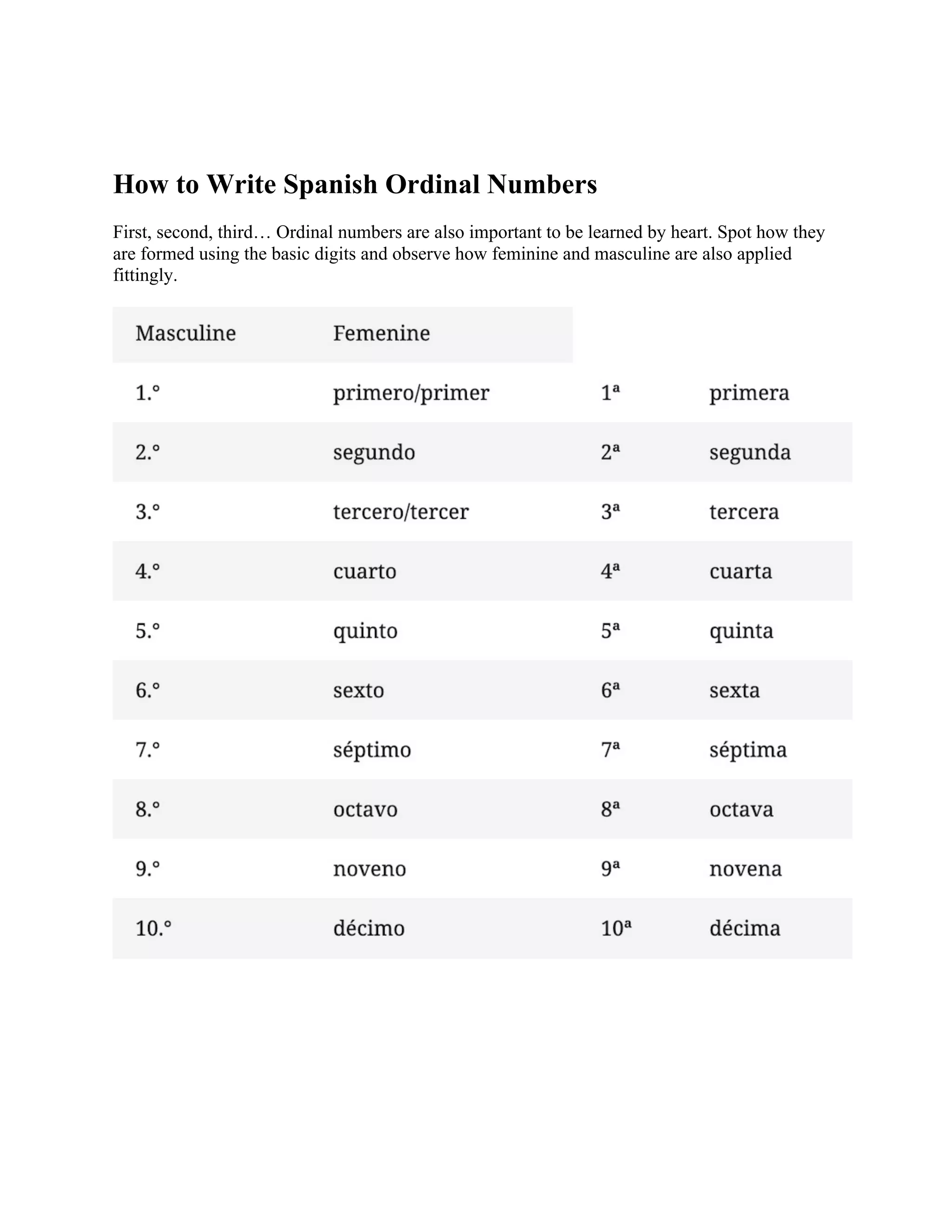 Numbers in Spanish | PDF