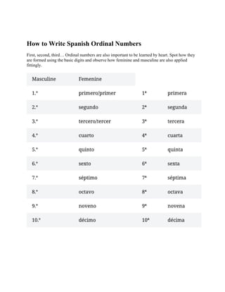 Numbers in Spanish | PDF