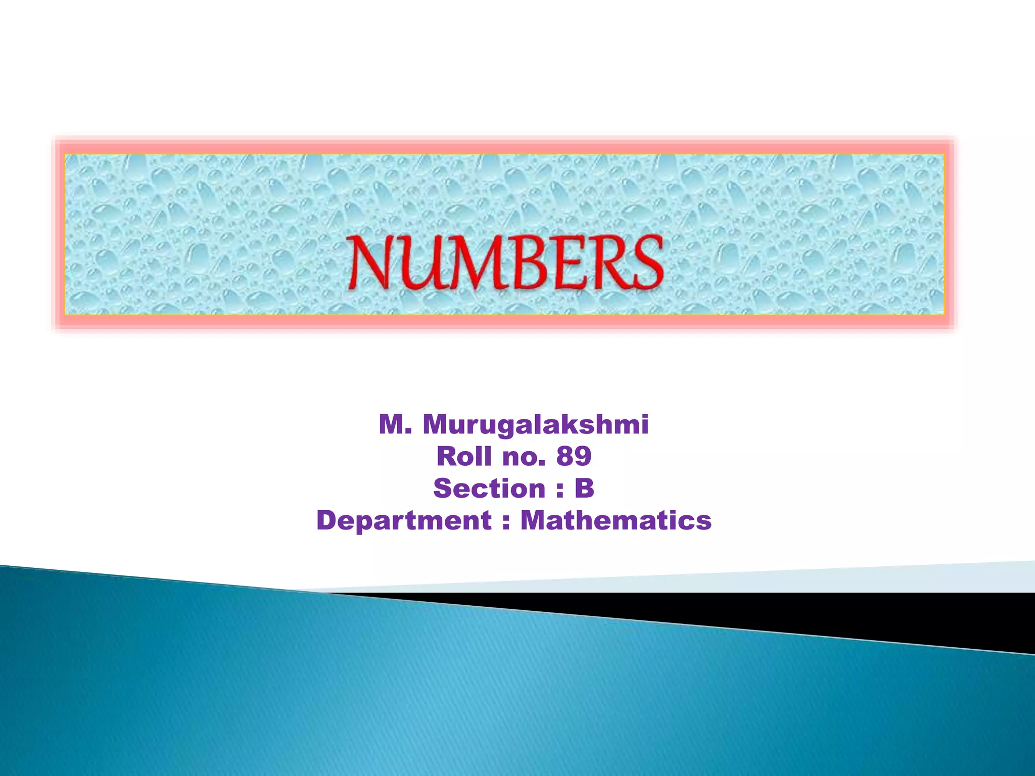 Numbers ppt | PPTX | Computing | Technology & Computing