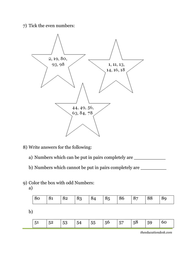 Maths: Number System Worksheet (CBSE Grade II) | PDF