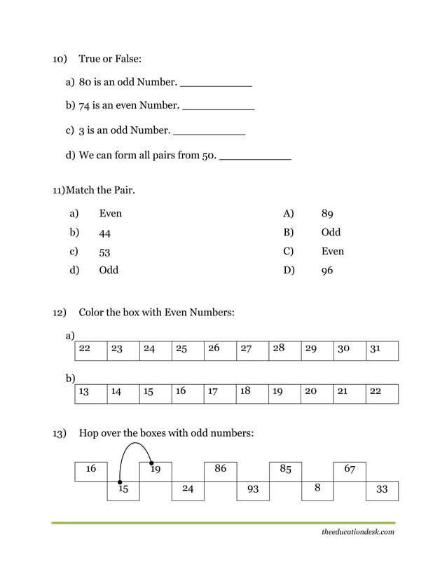 Maths: Number System Worksheet (CBSE Grade II) | PDF