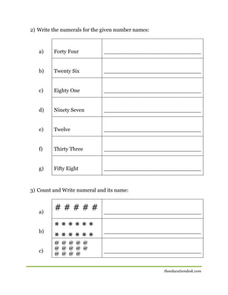 Maths: Number System Worksheet (CBSE Grade II) | PDF