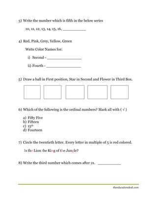 Maths: Number System Worksheet (CBSE Grade II) | PDF