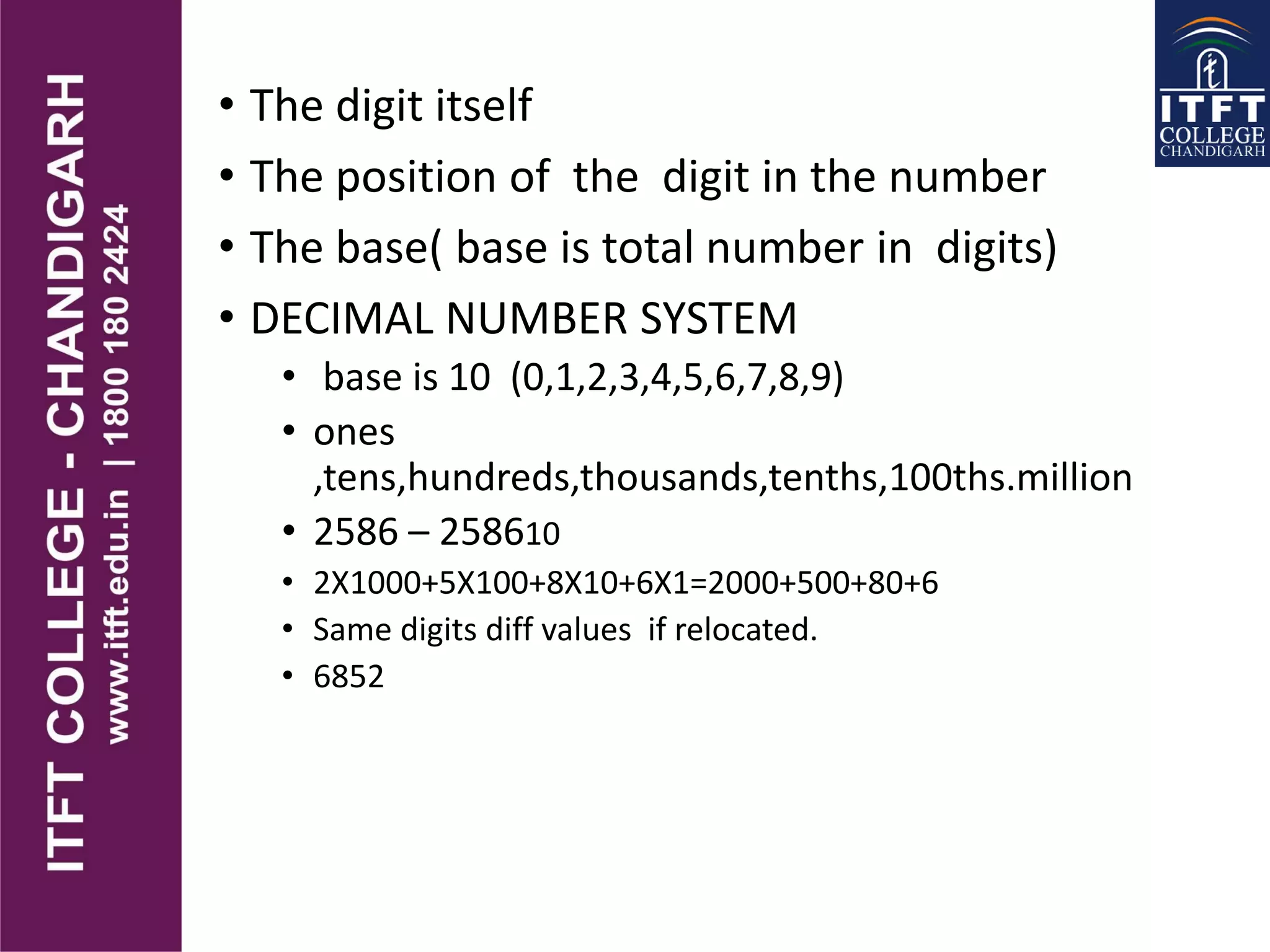 ITFT - Number system | PDF
