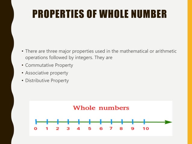 Number system(Types of numbers, whole number, its properties, integer and its representation) | PPT