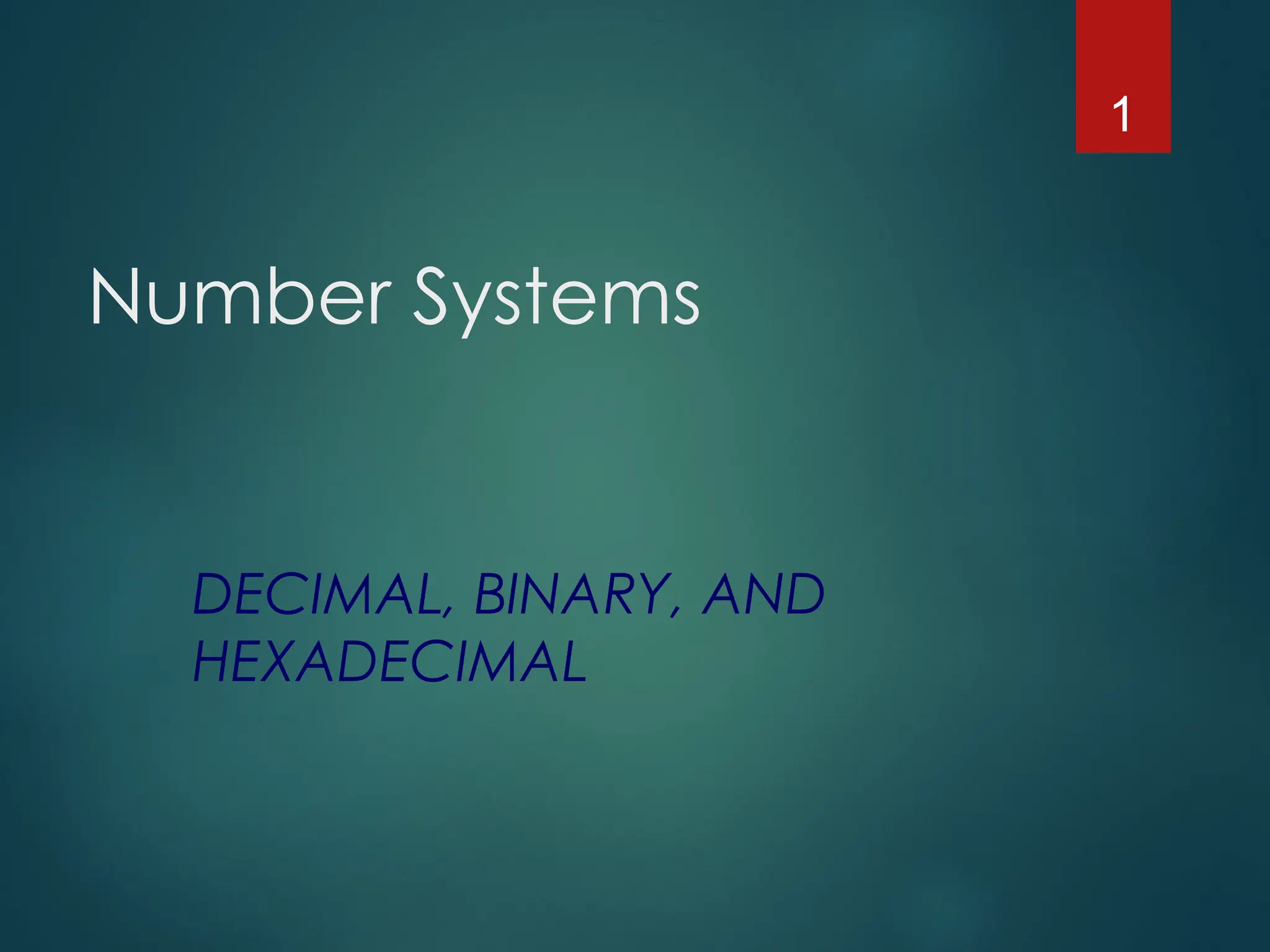 Number system on various number tyoes decimal | PPT