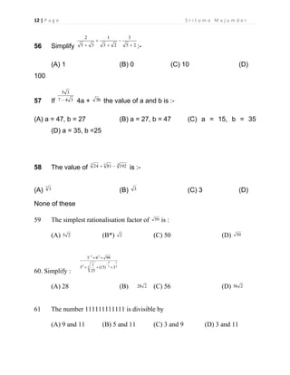 CBSE - Grade 9 - Mathematics - Number System - Multiple Choice ...