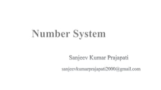 Number system 01 | PPT