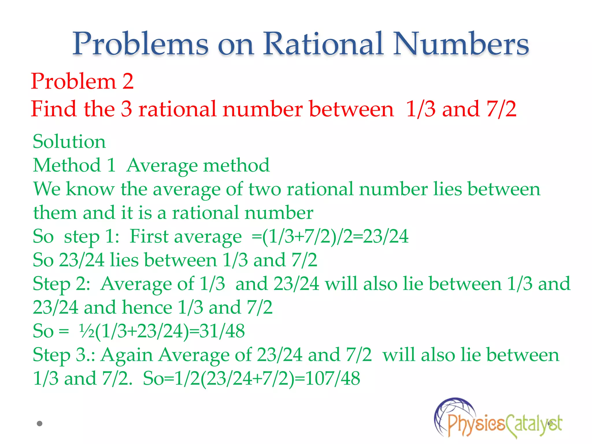 How to solve rational numbers problems | PPTX