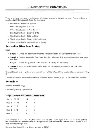 Number System Conversion | PDF