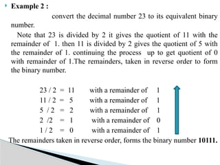number system and its conversion ppt sildeshare | PPTX