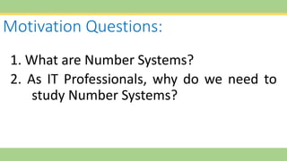 Number systems | PPTX