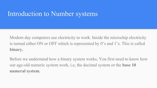 Binary, Decimal and Hexadecimal | PPTX
