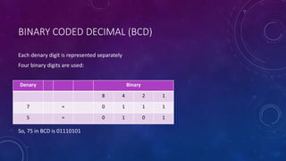 Number systems - binary, BCD, 2s comp | PPTX