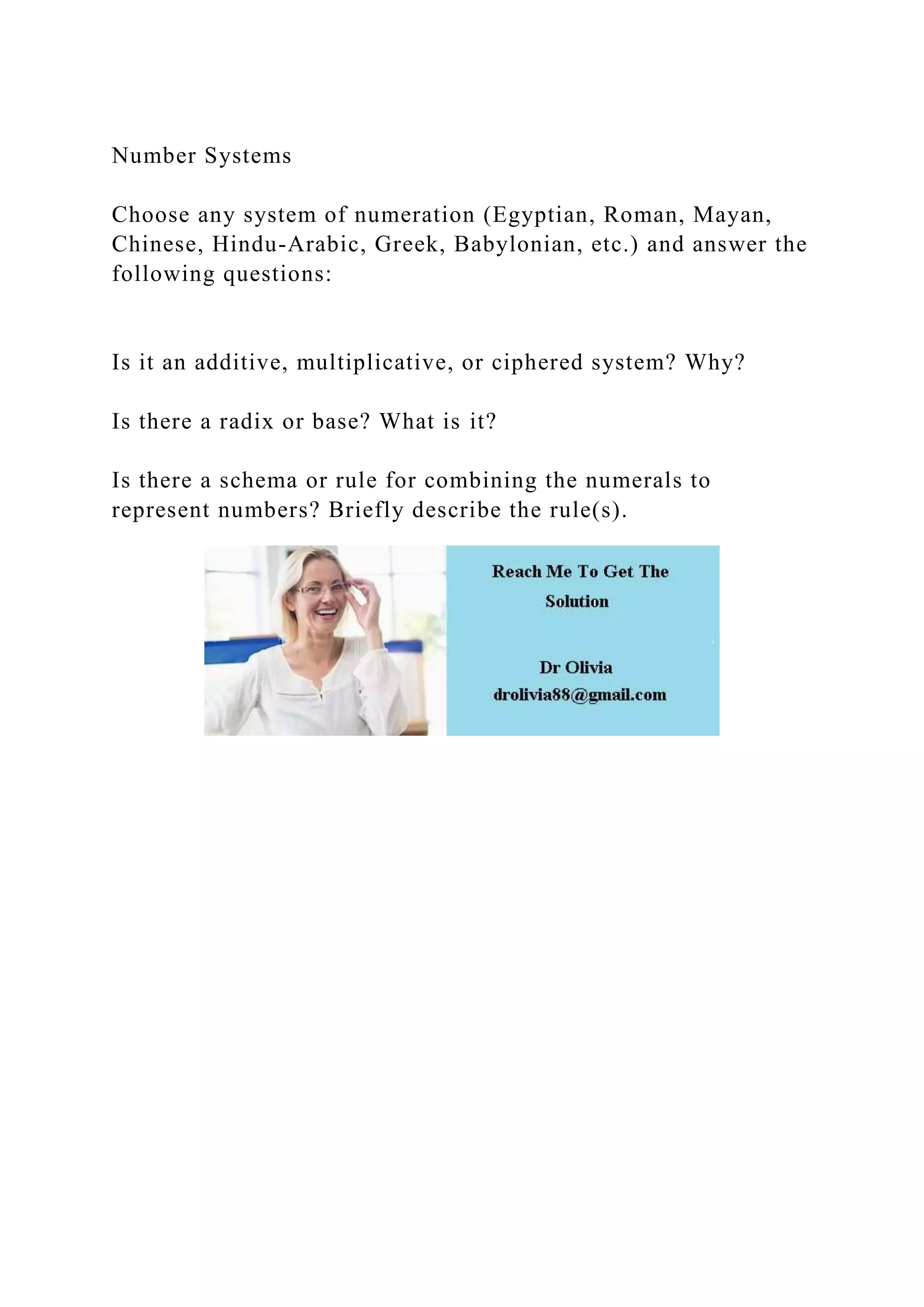 Number Systemschoose Any System Of Numeration Egyptian Roman Docx