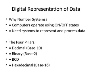Understanding Digital Data Representation: Number Systems Explained | PPTX
