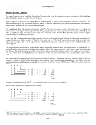 Number systems tutorial | PDF