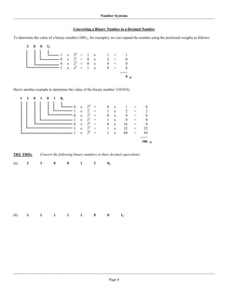 Number systems tutorial | PDF