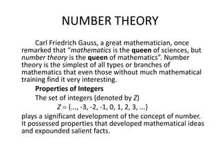 Number theory | PPTX