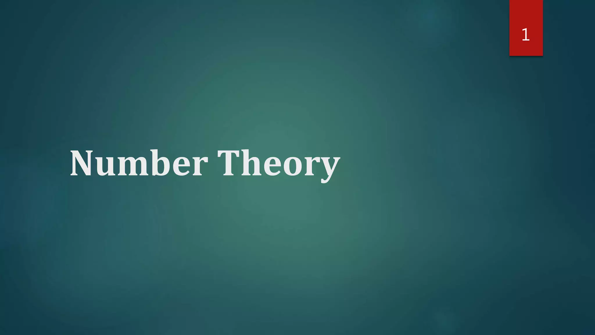 Number theory | PPTX