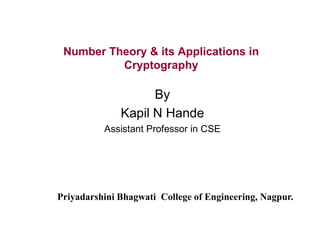 Number Theory and Its Applications in Cryptography | PDF