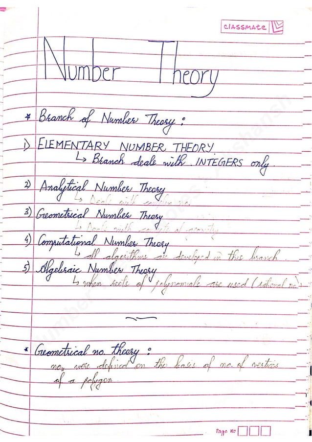 Number theory Notes - Akshansh | PDF