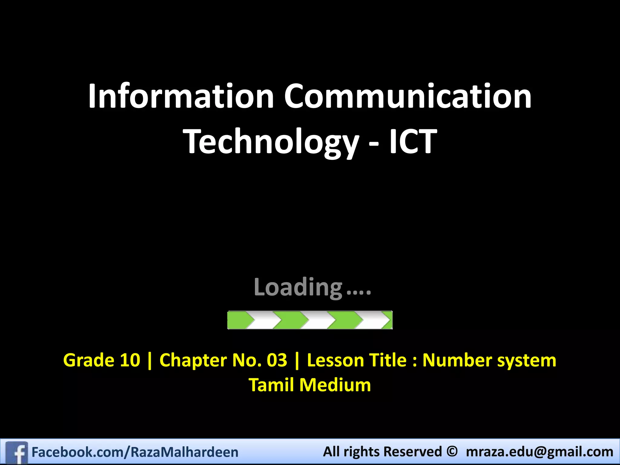 Number system | Grade 10 | ICT Tamil Presentation By Raza Malhardeen | PPTX