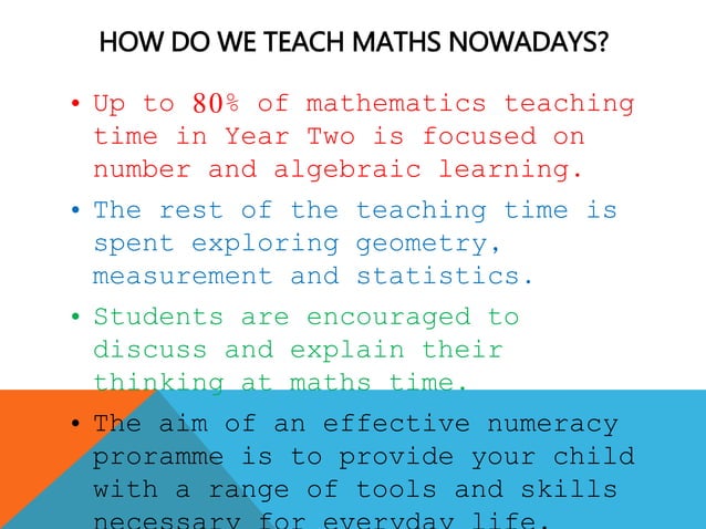 Numeracy a session for parents | PPT