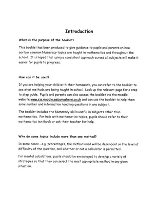 Numeracy across the curriculum booklet guide | PDF