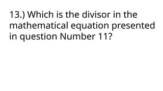 Numeracy Assessment for Mathematics Grade 5 | PPTX