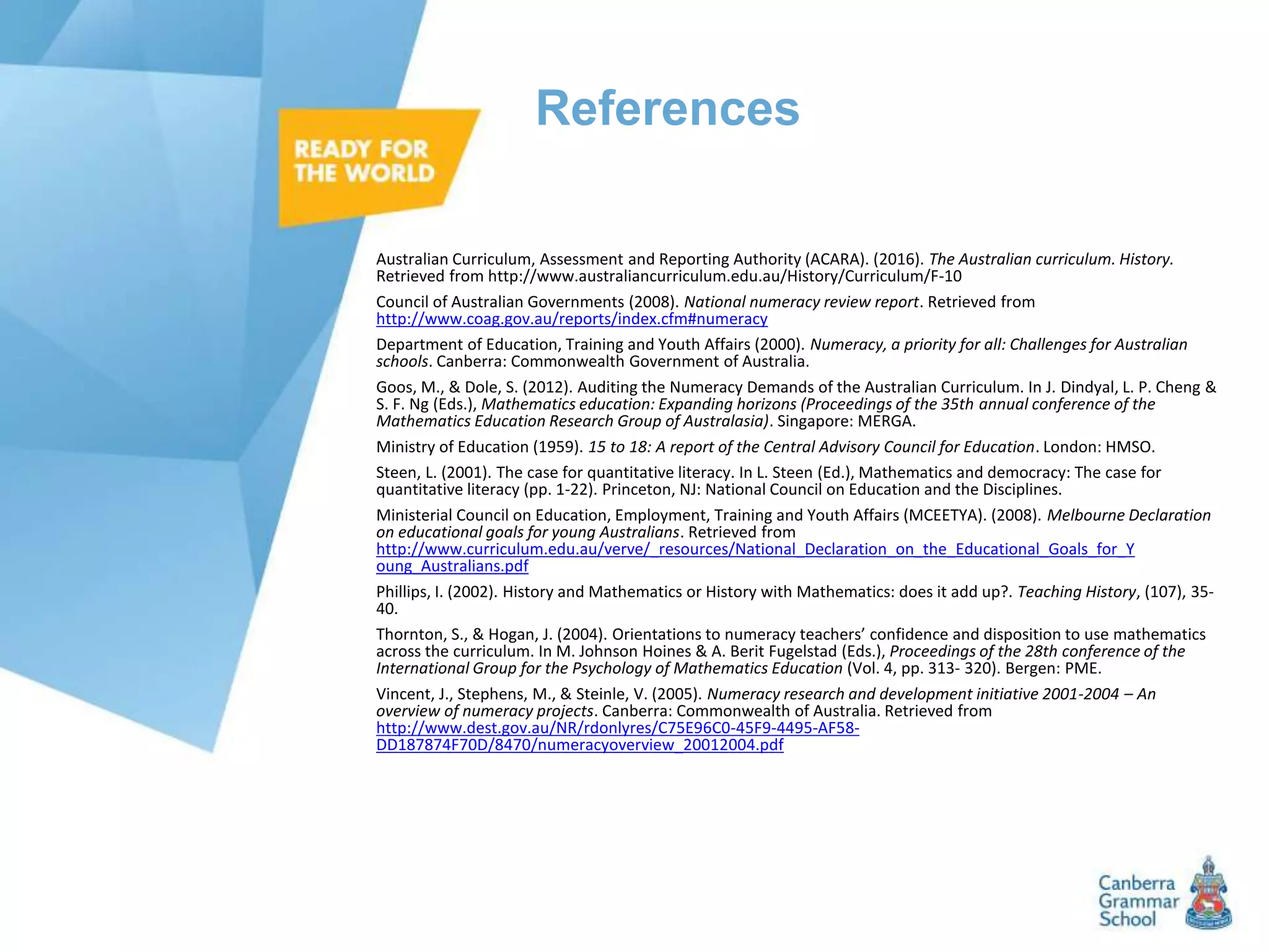 Numeracy in History | PPTX