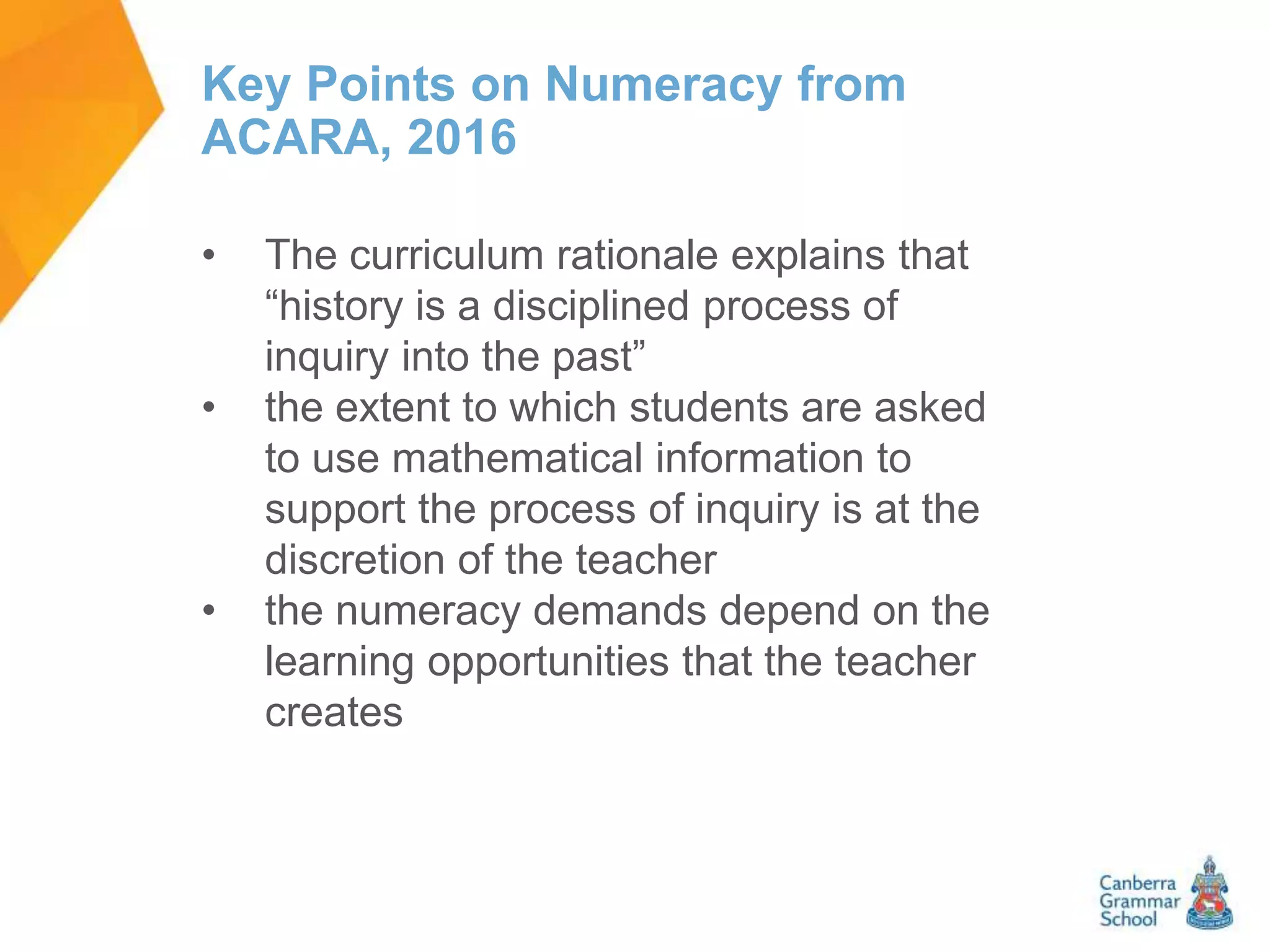 Numeracy in History | PPTX