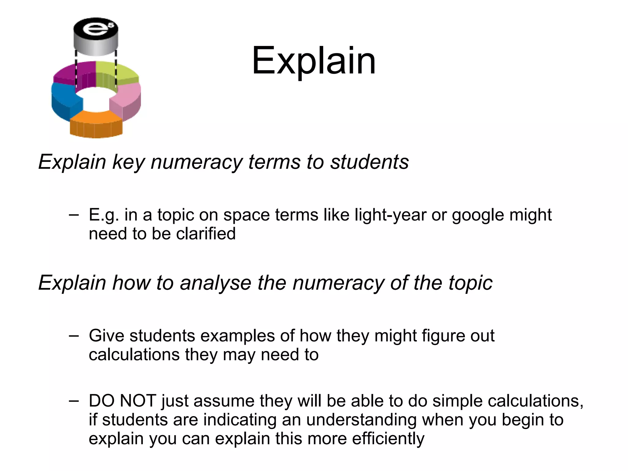 Numeracy numeracy and the e5 instructional model | PPT