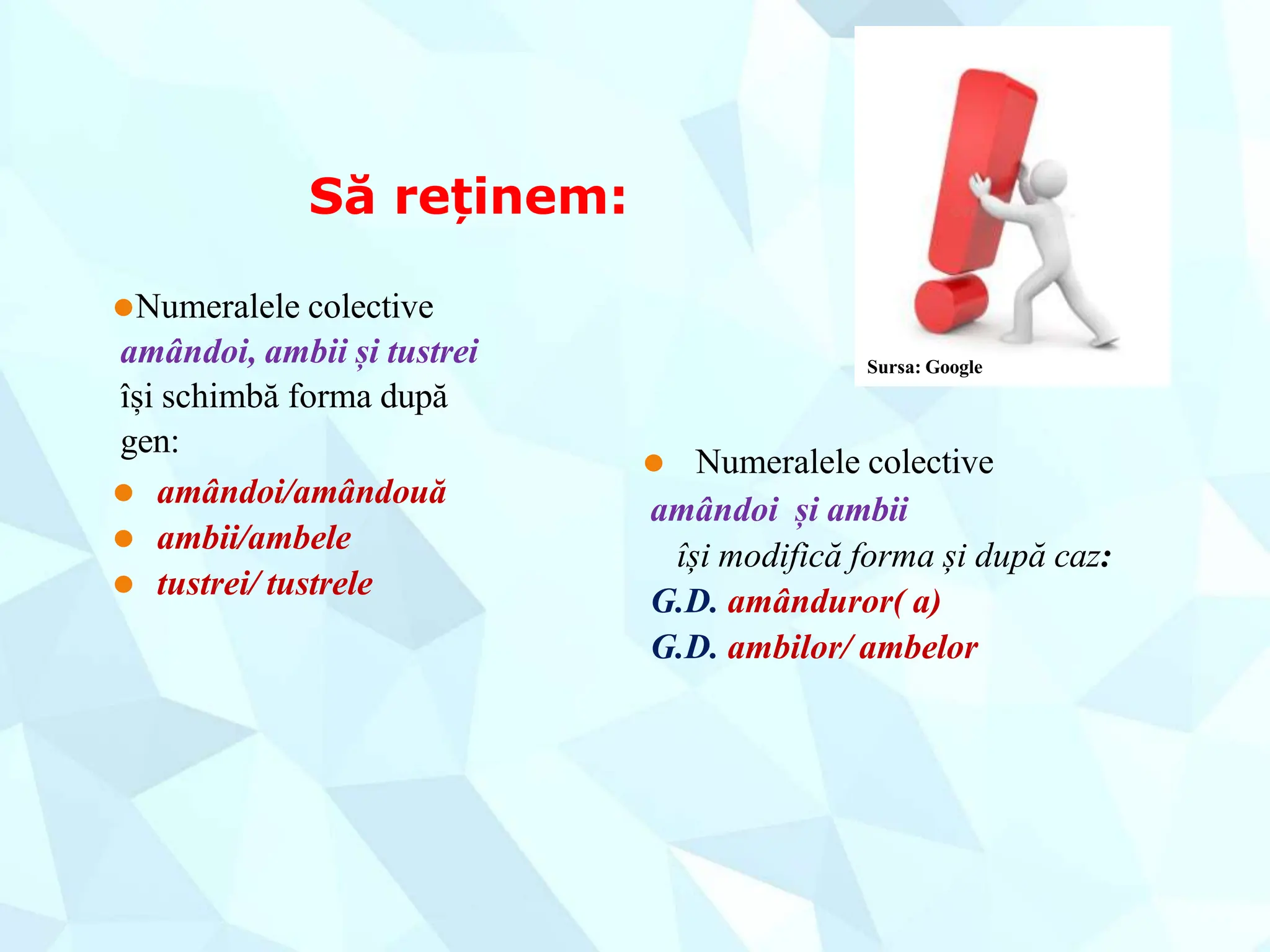 Exerciții și aplicații pentru numeralul adverbial colectiv | PPTX