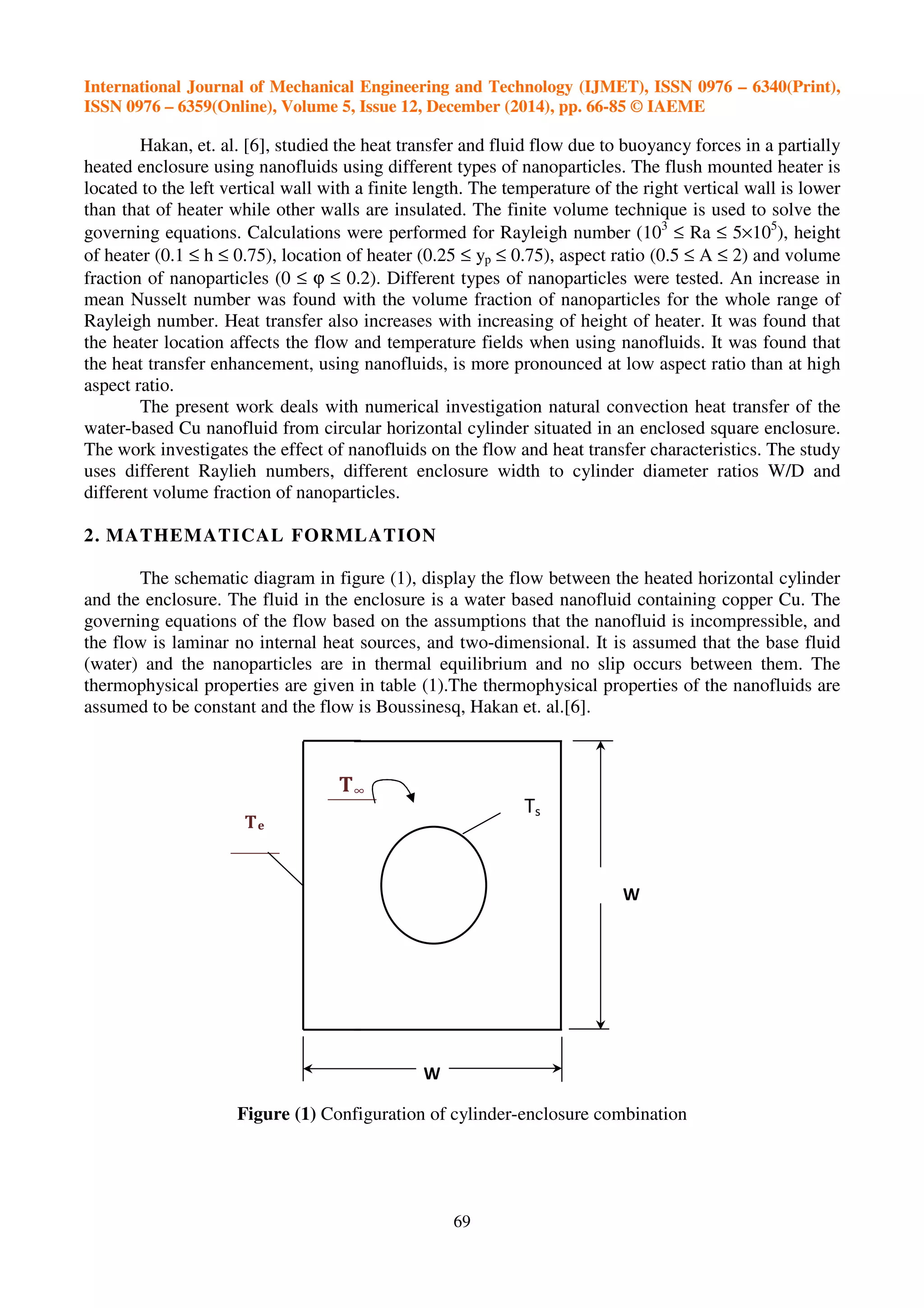 NUMERICAL INVESTIGATION OF NATURAL CONVECTION HEAT TRANSFER FROM CIRCULAR CYLINDER INSIDE AN ...