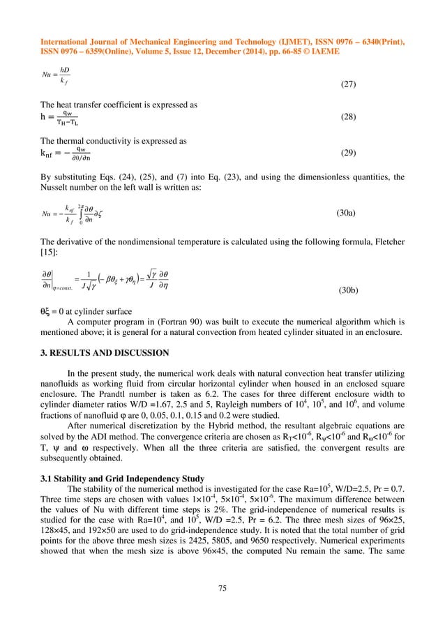NUMERICAL INVESTIGATION OF NATURAL CONVECTION HEAT TRANSFER FROM CIRCULAR CYLINDER INSIDE AN ...