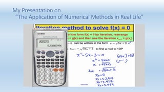 Application of Numerical method in Real Life | PPTX