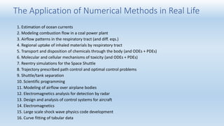 Application of Numerical method in Real Life | PPTX