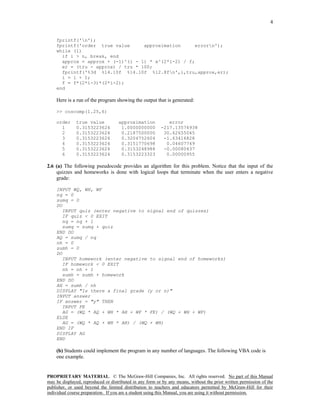 Numerical Methods for Engineers 6th Edition Chapra Solutions Manual | PDF