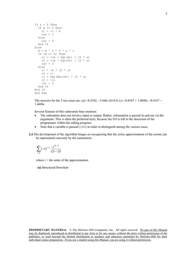Numerical Methods for Engineers 6th Edition Chapra Solutions Manual Numerical Methods for Engineers 6th Edition Chapra Solutions Manual